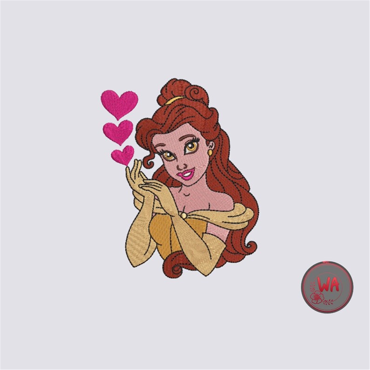 Princess belle embroidery design, Princess embroidery machin | Inspire ...