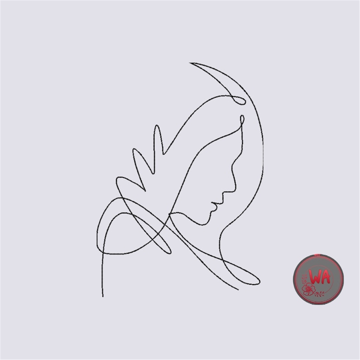 Woman Face Embroidery Design, Line art embroidery designs, W | Inspire ...