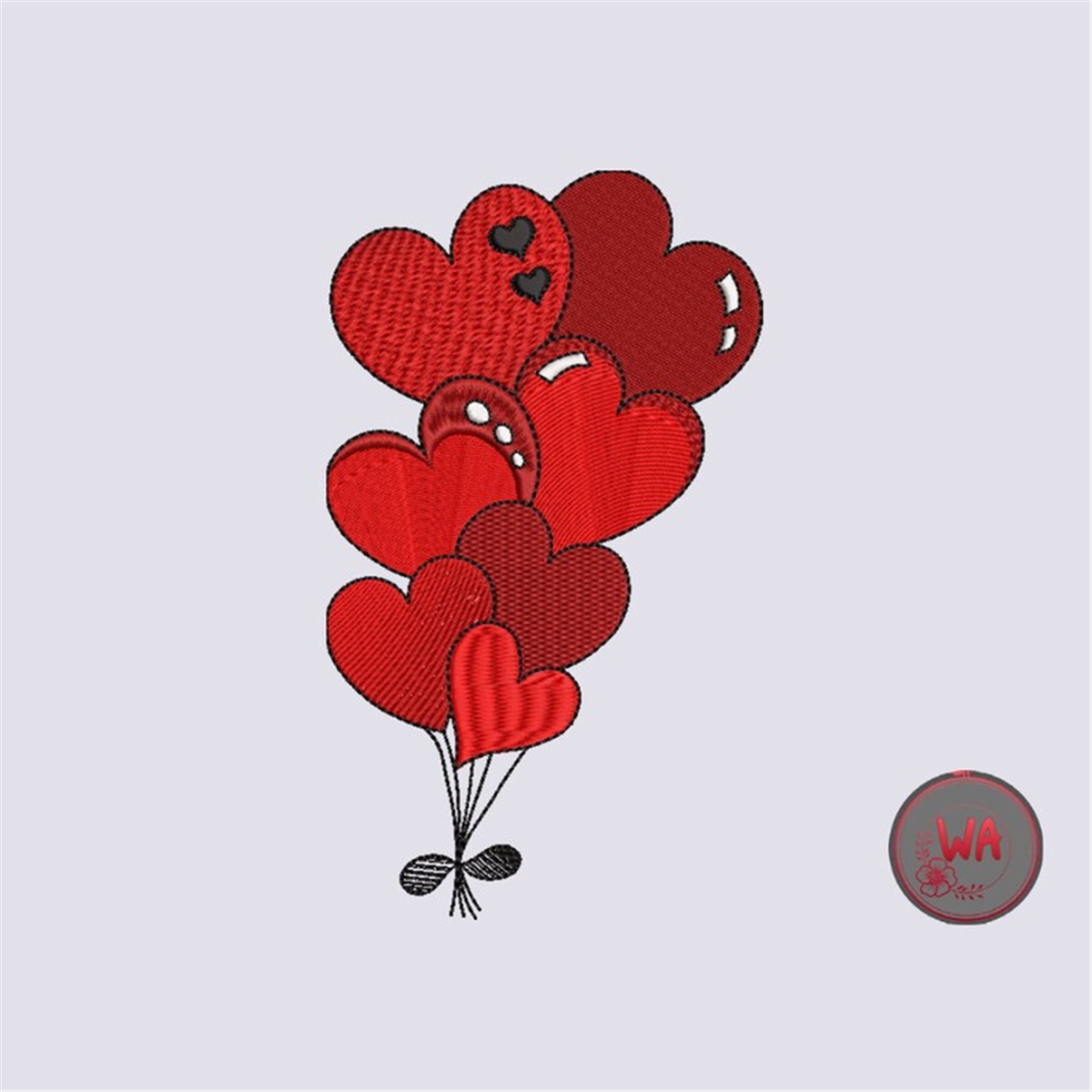 Balloon Valentine Machine Embroidery Design, Balloons Embroi - Inspire ...