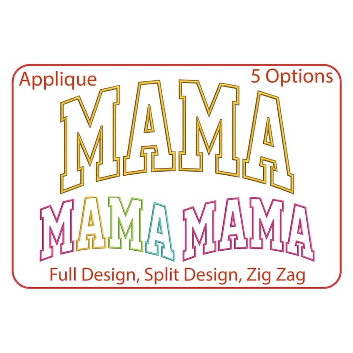 Mama Applique Embroidery Machine Sign Design Satin Stitch Mo - Inspire ...