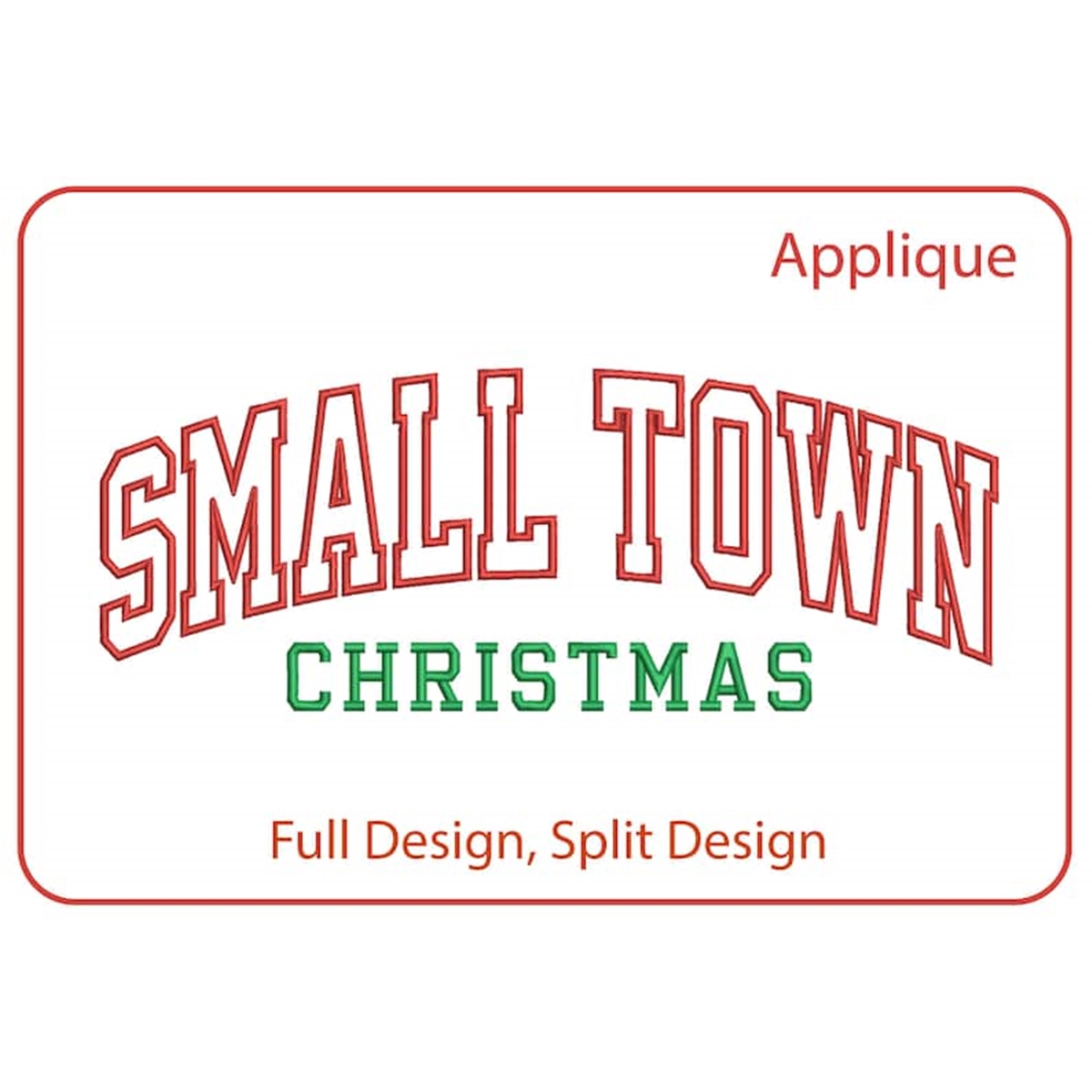 Small Town Applique Embroidery Machine Sign Merry Christmas - Inspire ...