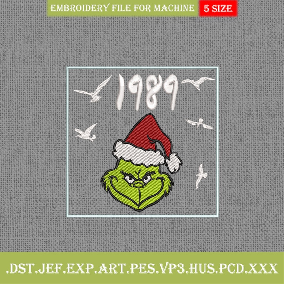 Grinchy 1989 Version Embroidery Design, Mean Grinchy Music F - Inspire ...