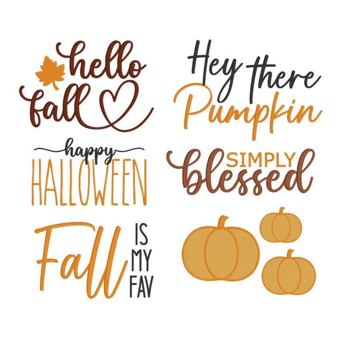 Fall Embroidery Designs Bundle, MACHINE EMBROIDERY, Happy Ha | Inspire ...