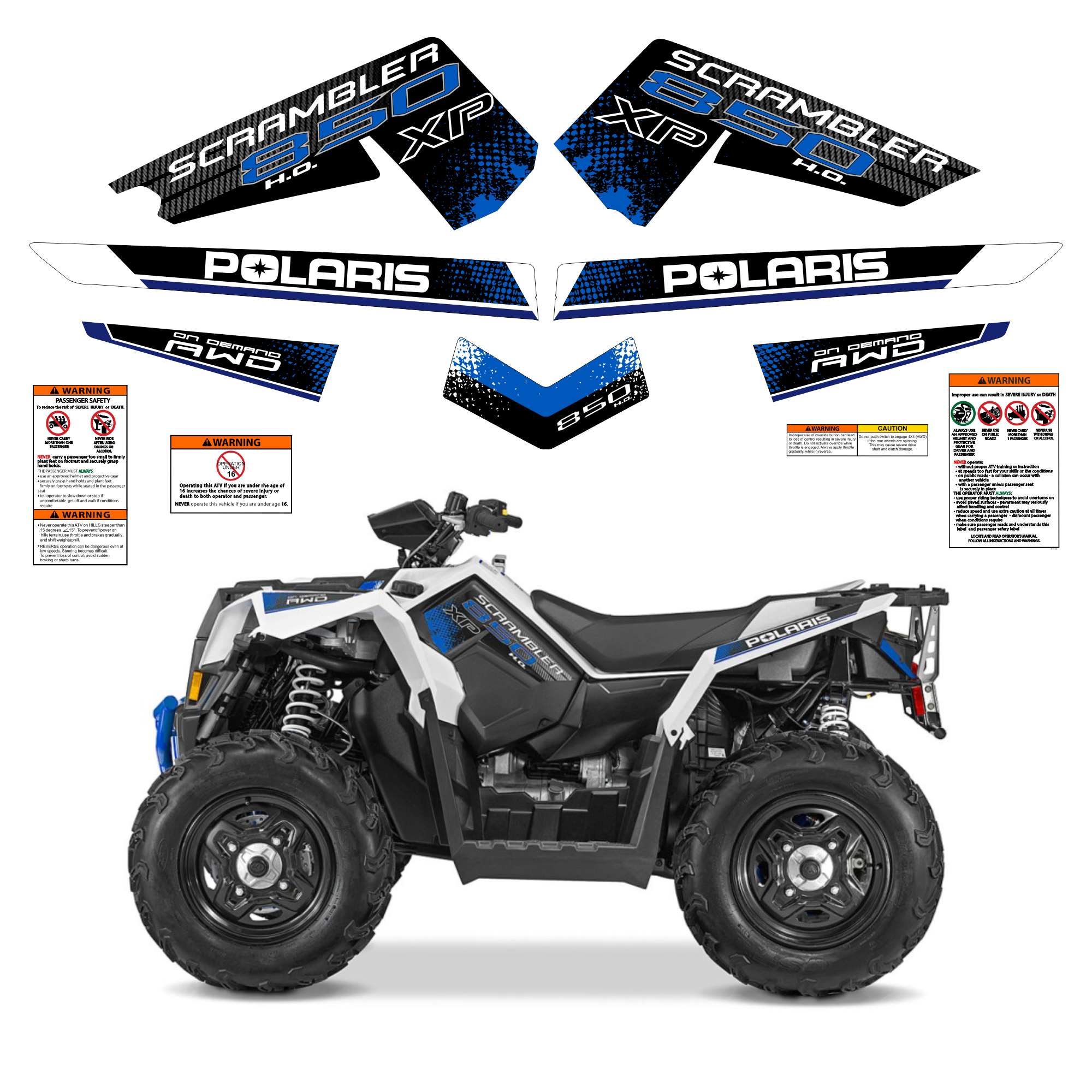 2016-2018 POLARIS SCRAMBLER XP 100 decal stickers kit | Inspire Uplift
