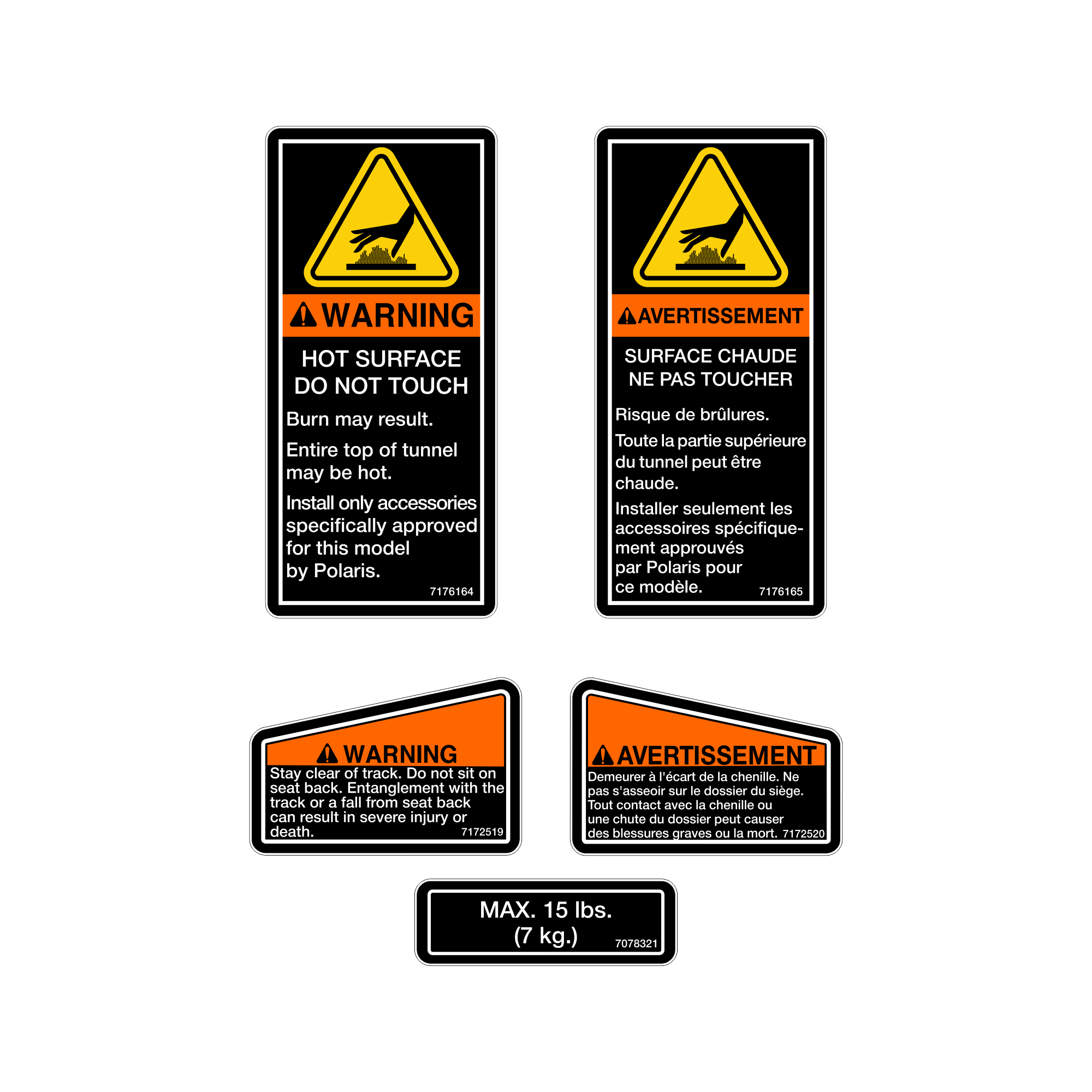 Warning Decal Stickers kit for POLARIS snowmobile | Inspire Uplift