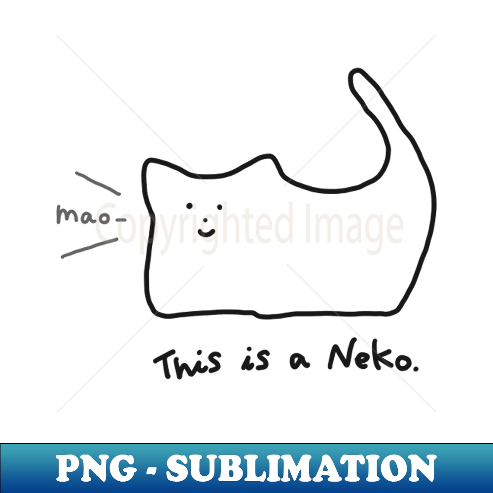 This is Neko Simple Minimal Cat Funny Meme Black and White A | Inspire ...