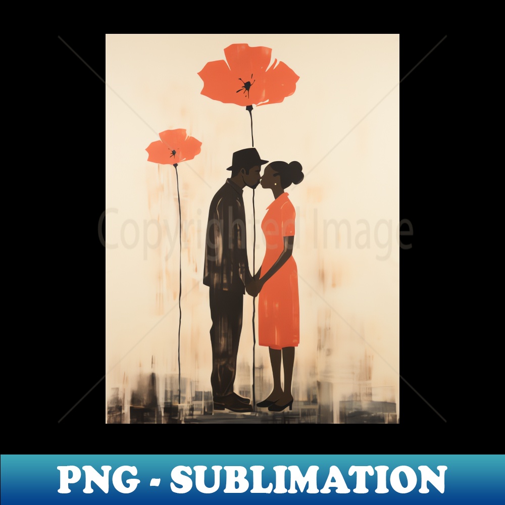 Couple kissing under flowers Love in bloom painting - Signat | Inspire ...
