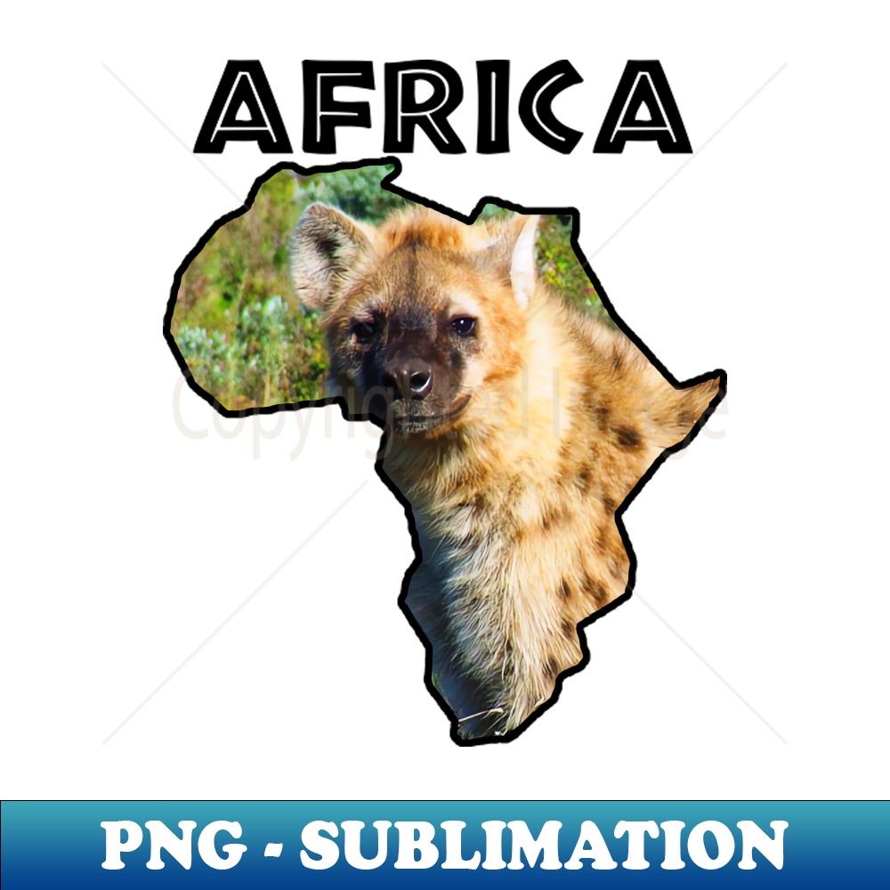 Africa Wildlife Map Spotted Hyena - Instant PNG Sublimation | Inspire ...