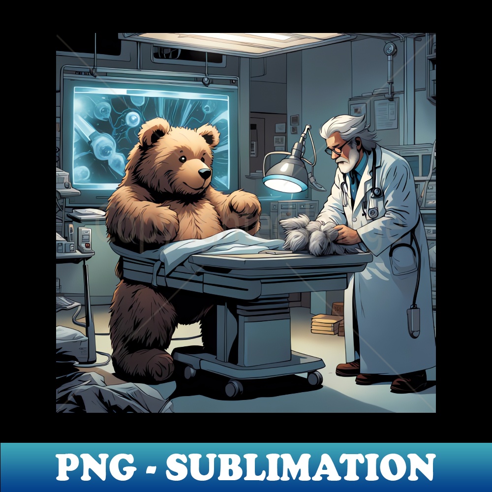 Teddy as a doctor taking x-rays of patients - Retro PNG Subl | Inspire ...