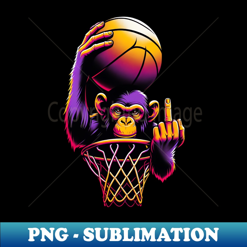 Basketball Monkey Middle Finger - PNG Transparent Sublimatio | Inspire ...
