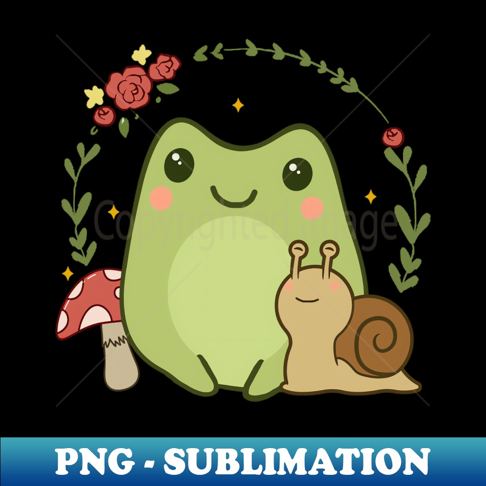 Cute Kawaii Frog Snail Mushroom Cottagecore Aesthetic - Styl | Inspire ...