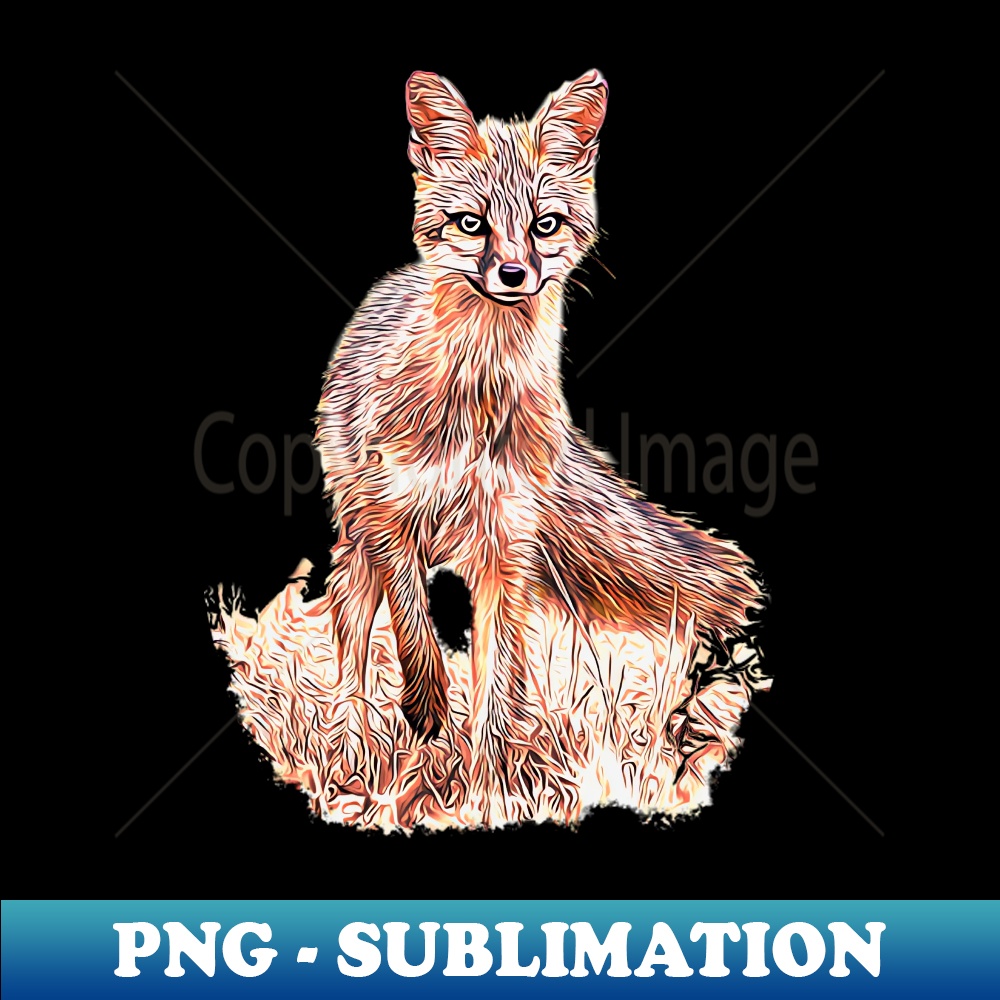 Gray Fox - PNG Transparent Sublimation Design - Unlock Vibra | Inspire ...