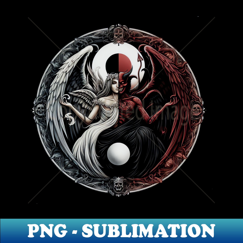 Ying Yang Angel Demon Good Evil Bad illustration - Trendy Su | Inspire ...