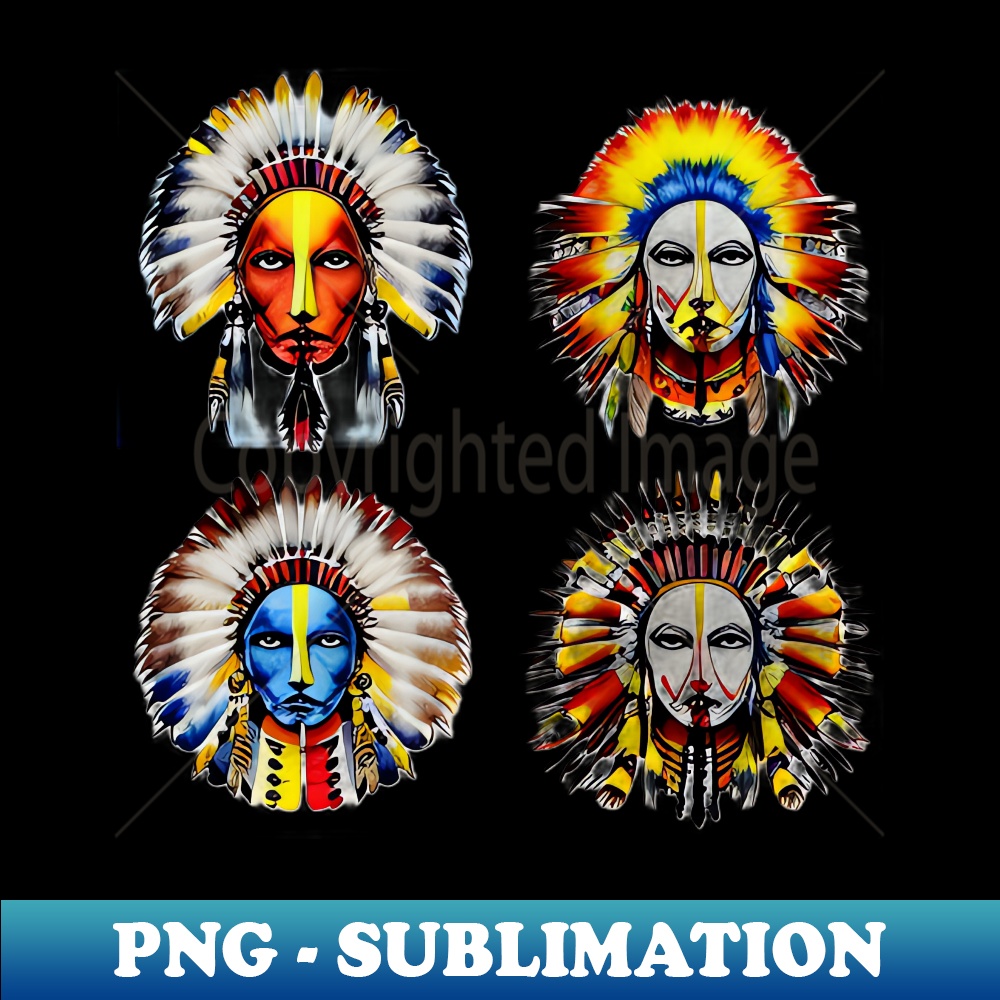 four native americans - PNG Transparent Sublimation Design - | Inspire ...
