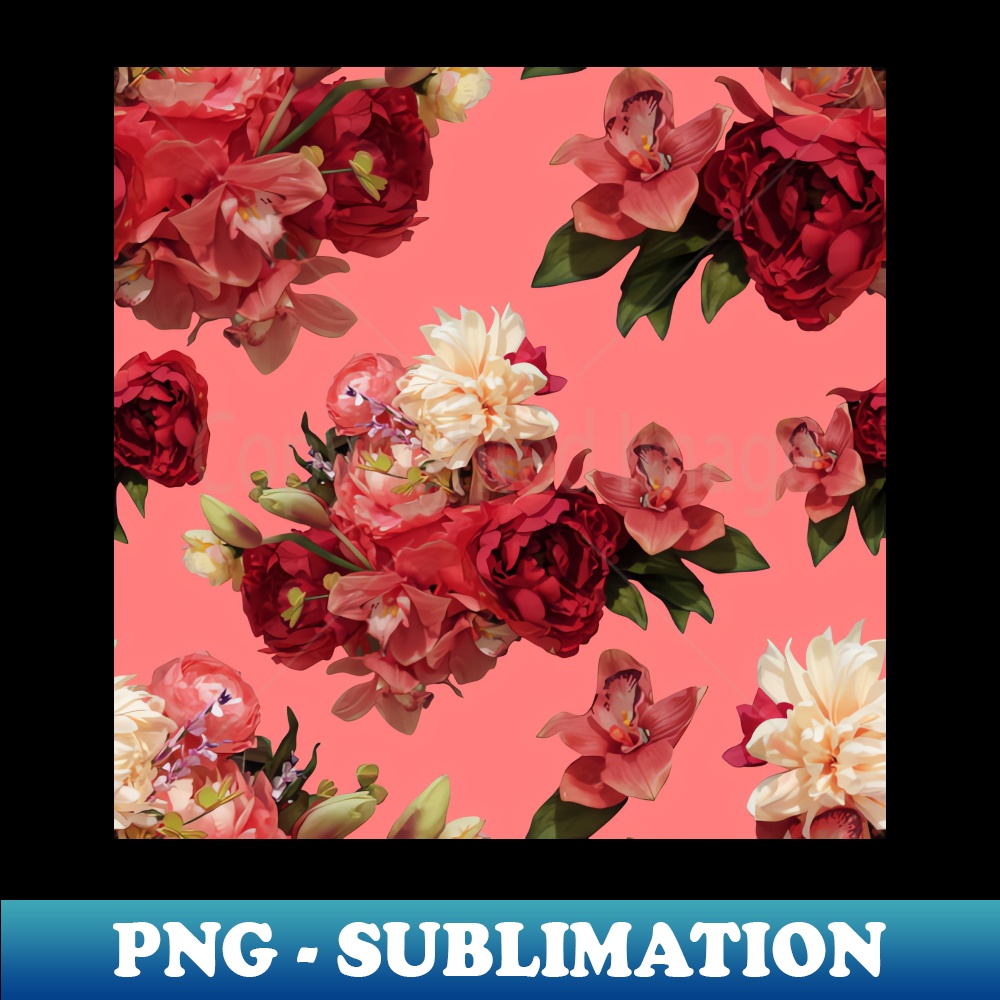 Just Flowers on Deep Blush Pink - Vintage Sublimation PNG Do | Inspire ...