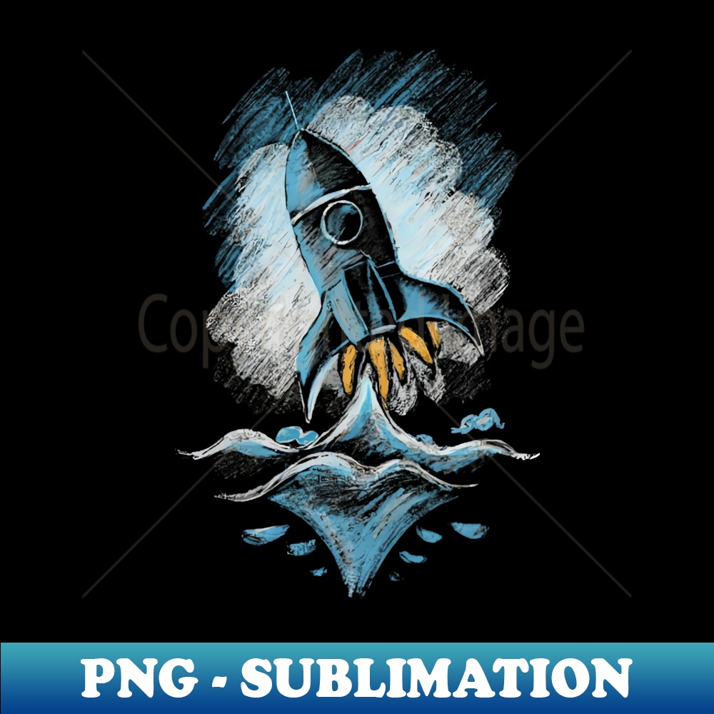 Chalk Drawing Art Of A Rocket - Instant Sublimation Digital | Inspire ...
