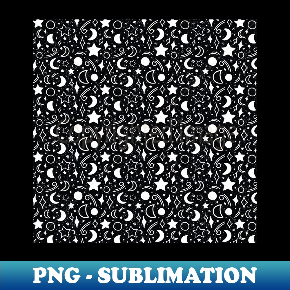 Galaxy sky pattern with moons and stars black color - Premiu | Inspire ...