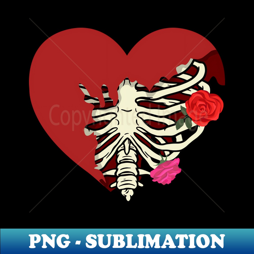 Rib Cage Heart With Roses - Special Edition Sublimation PNG | Inspire ...