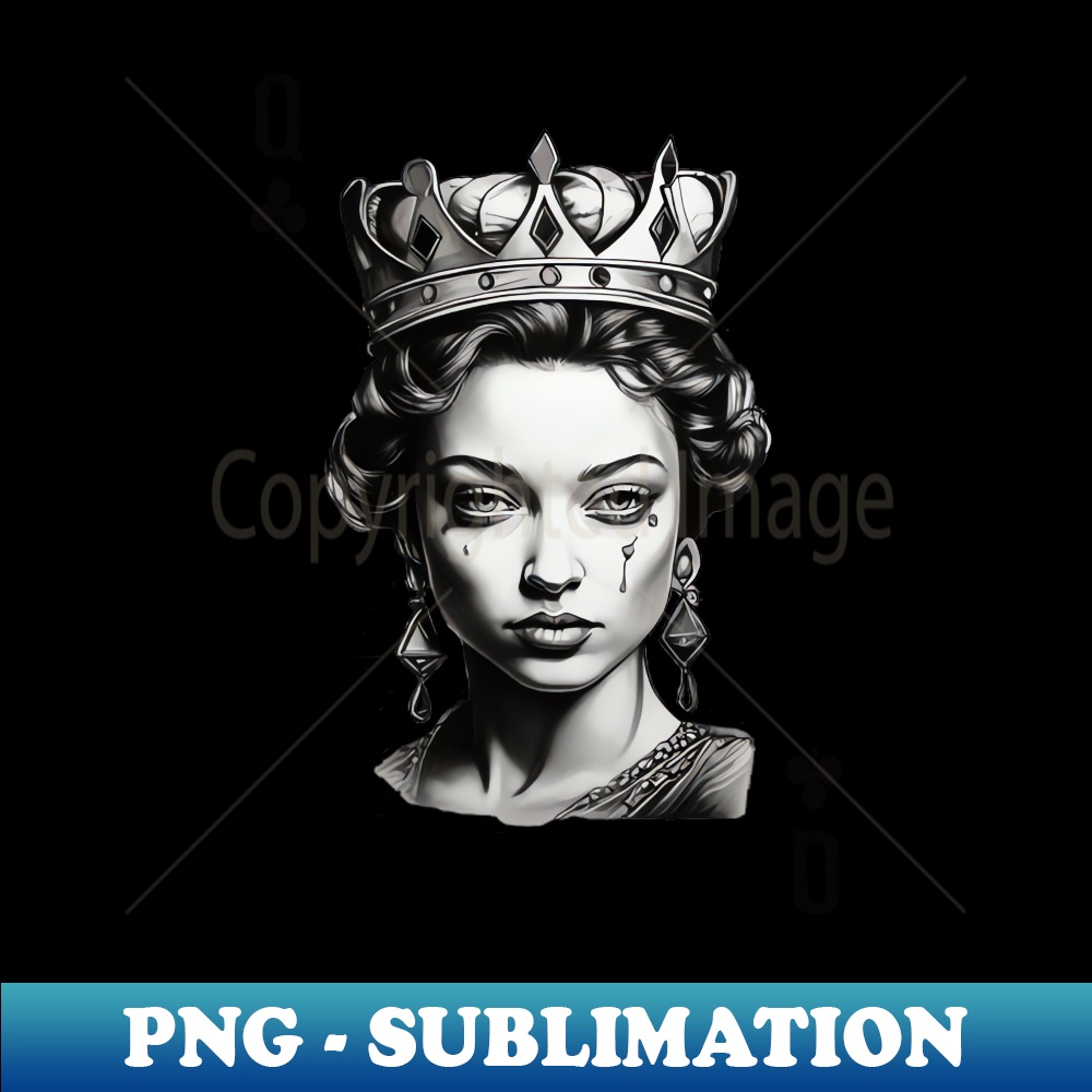 Poker Face Queen Clubs Card - Exclusive Sublimation Digital | Inspire ...