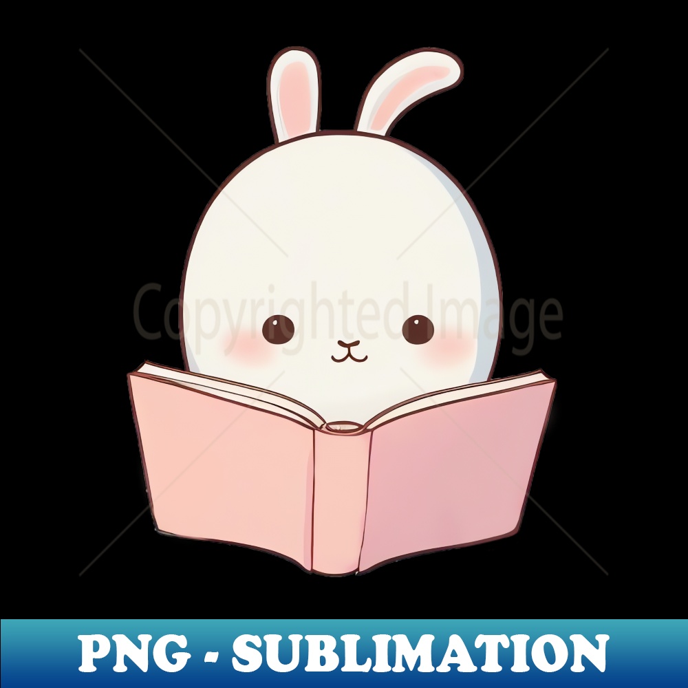 cute bunny book lover - PNG Transparent Digital Download Fil - Inspire ...