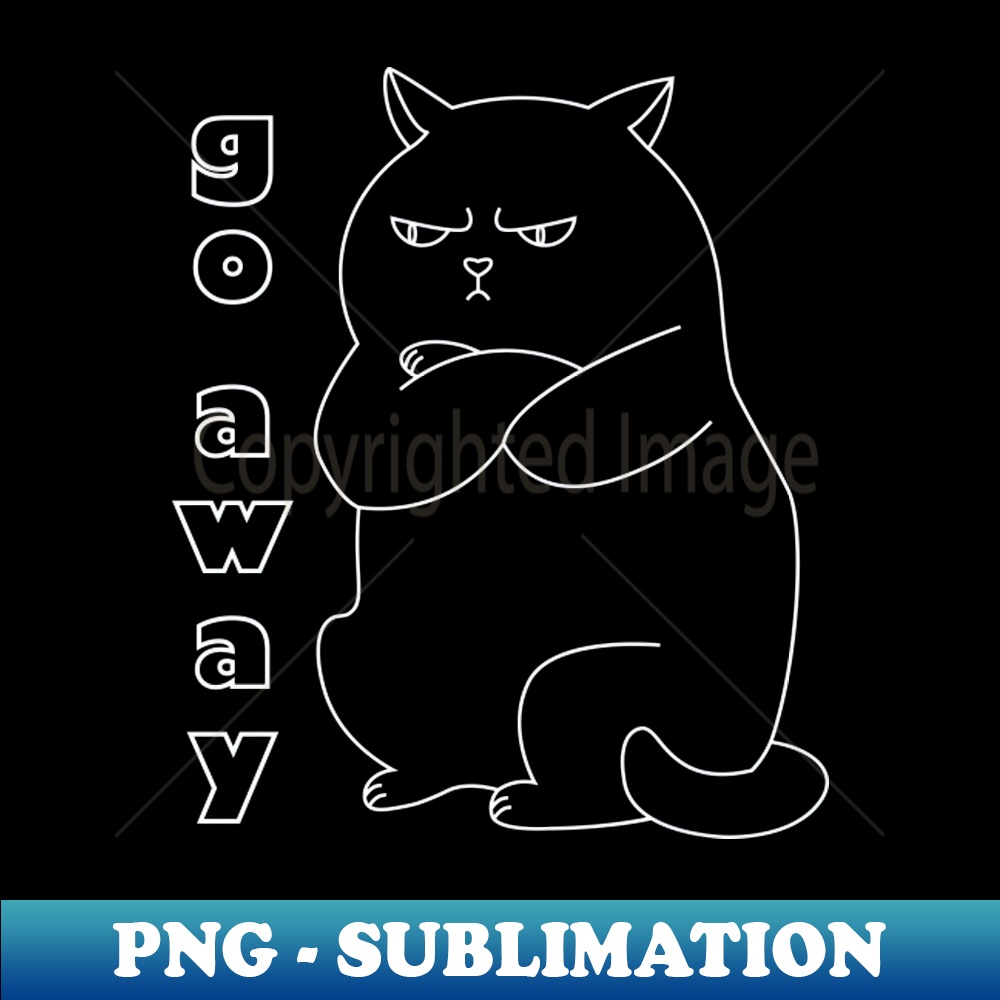 Contour line drawing chonky cat said go away white - Premium | Inspire ...