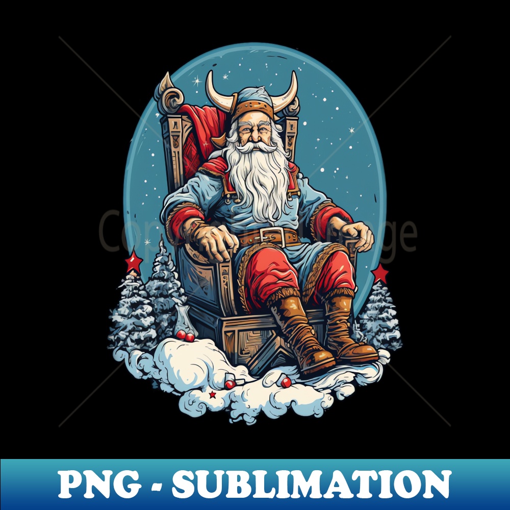Viking Santa on Christmas Throne - PNG Transparent Sublimati | Inspire ...