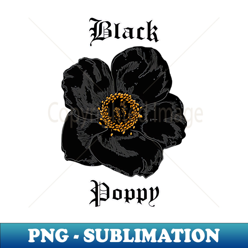 Black Poppy Gothic flower - High-Resolution PNG Sublimation - Inspire ...
