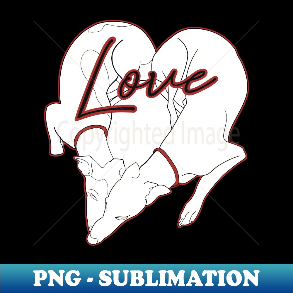 Adorable Greyhound dog design shaped in a heart with the wor | Inspire ...