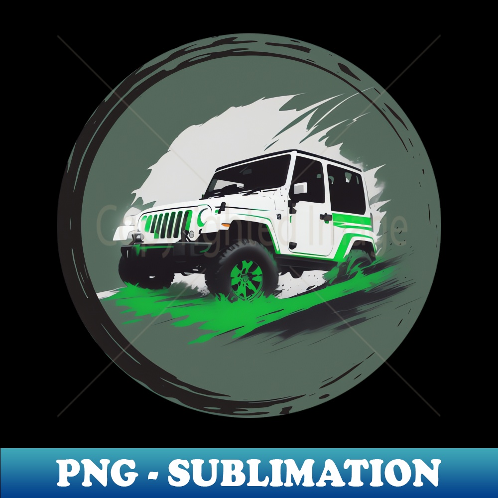 Jeep Vehicle White Greens Design - Premium PNG Sublimation F | Inspire ...