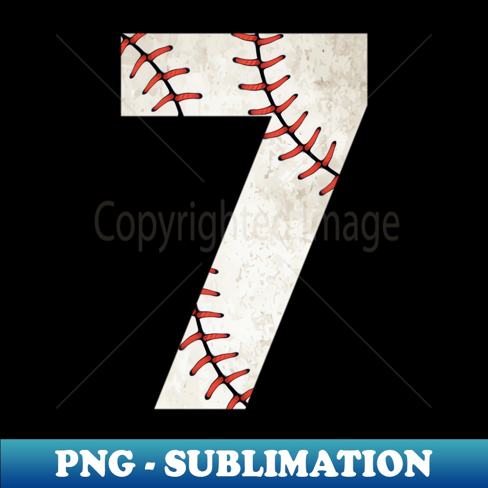 7th Birthday Baseball Big Number Seven 7 Year Old Boy Girl - | Inspire ...