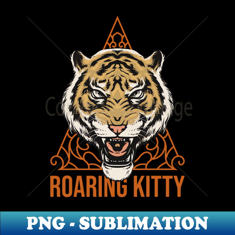 Roaring Kitty Cat Tiger - Vintage Sublimation PNG Download - | Inspire ...