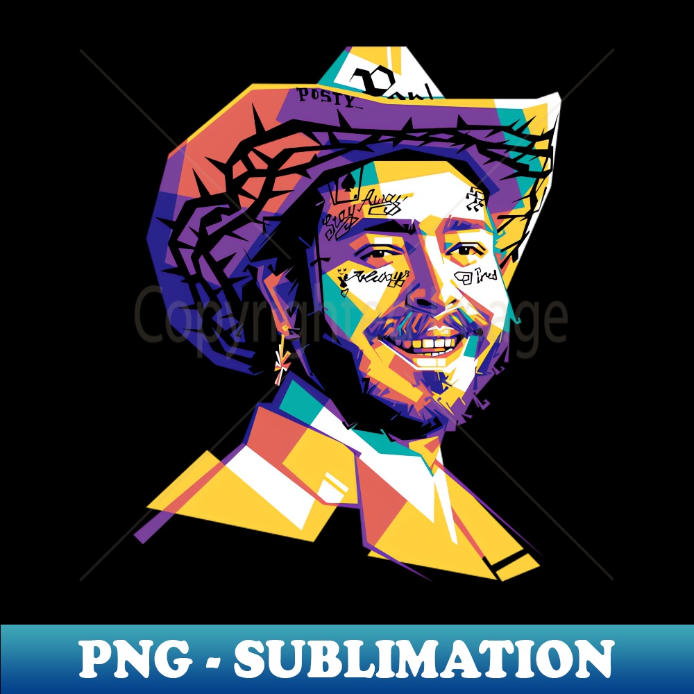 American Rapper Post Malone WPAP - Retro PNG Sublimation Dig - Inspire ...