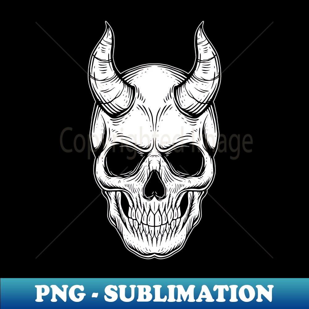 Gothic Skull Head Demon Devil Satan Grim Reaper Vintage Tatt | Inspire ...