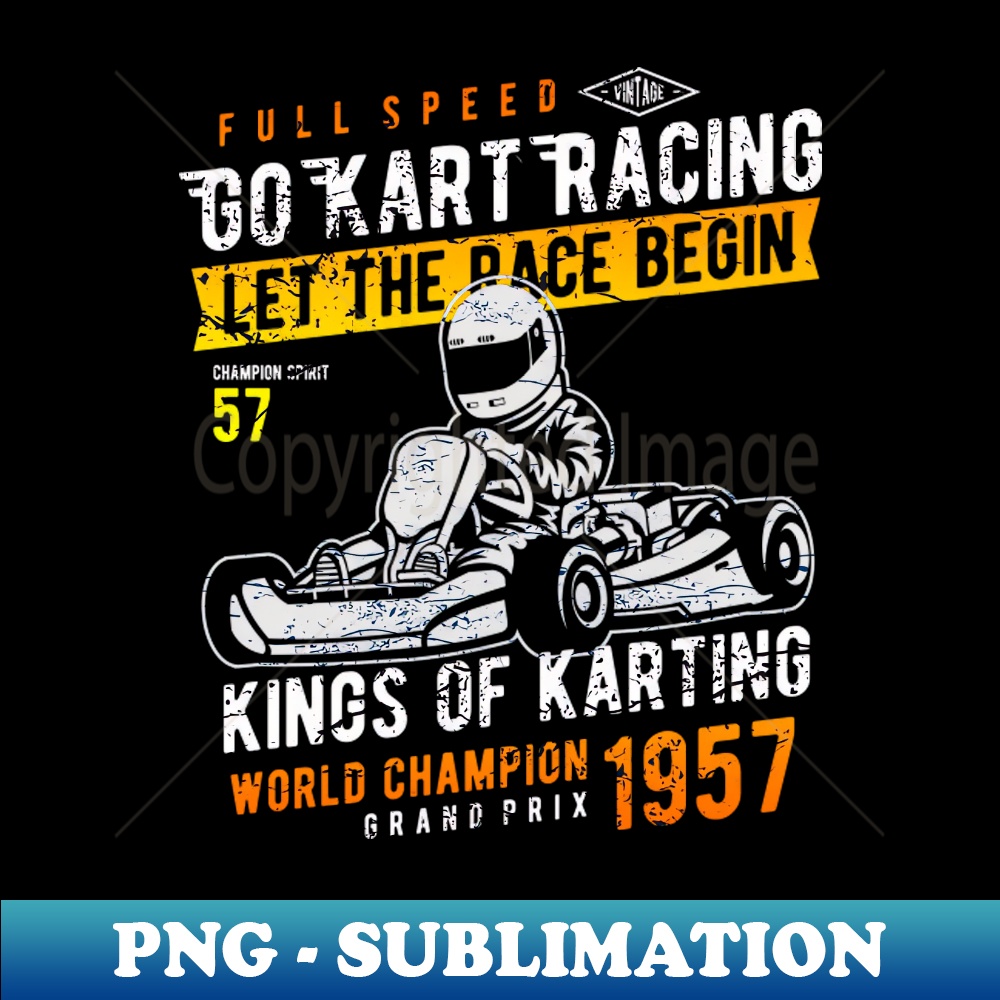 Vintage Go Kart Racing Champion - PNG Transparent Digital Do | Inspire ...