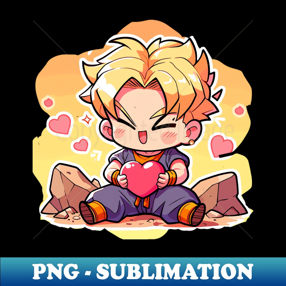 Heartful Embrace Chibi Trunks Love Sticker - Unique Sublimat | Inspire ...