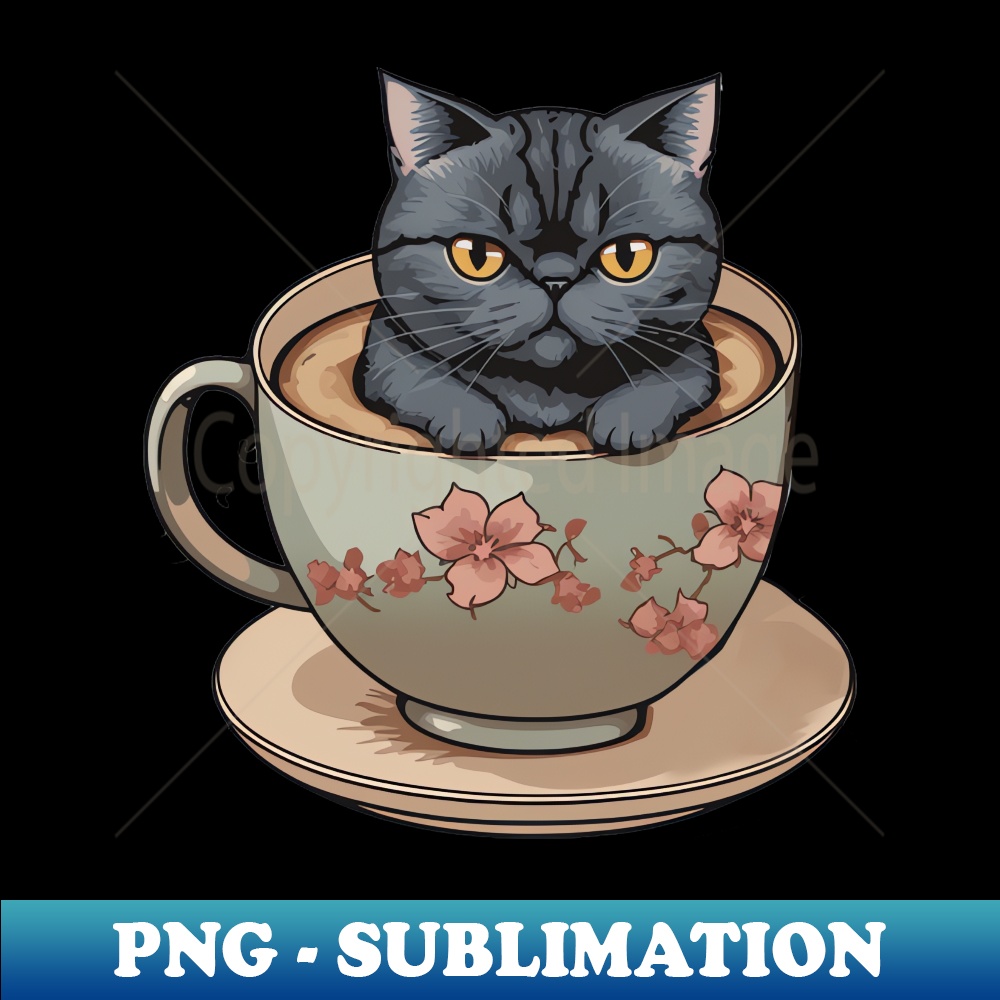 Cute Cat in a Cup 1 - PNG Transparent Digital Download File | Inspire ...