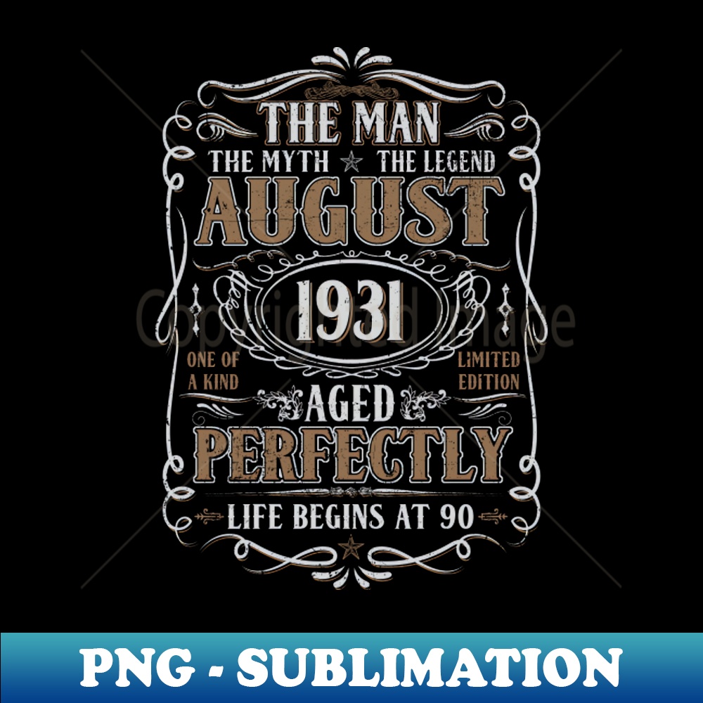 August 1931 Man Myth Legend Shirt 90th Birthday 90 Years Old | Inspire ...