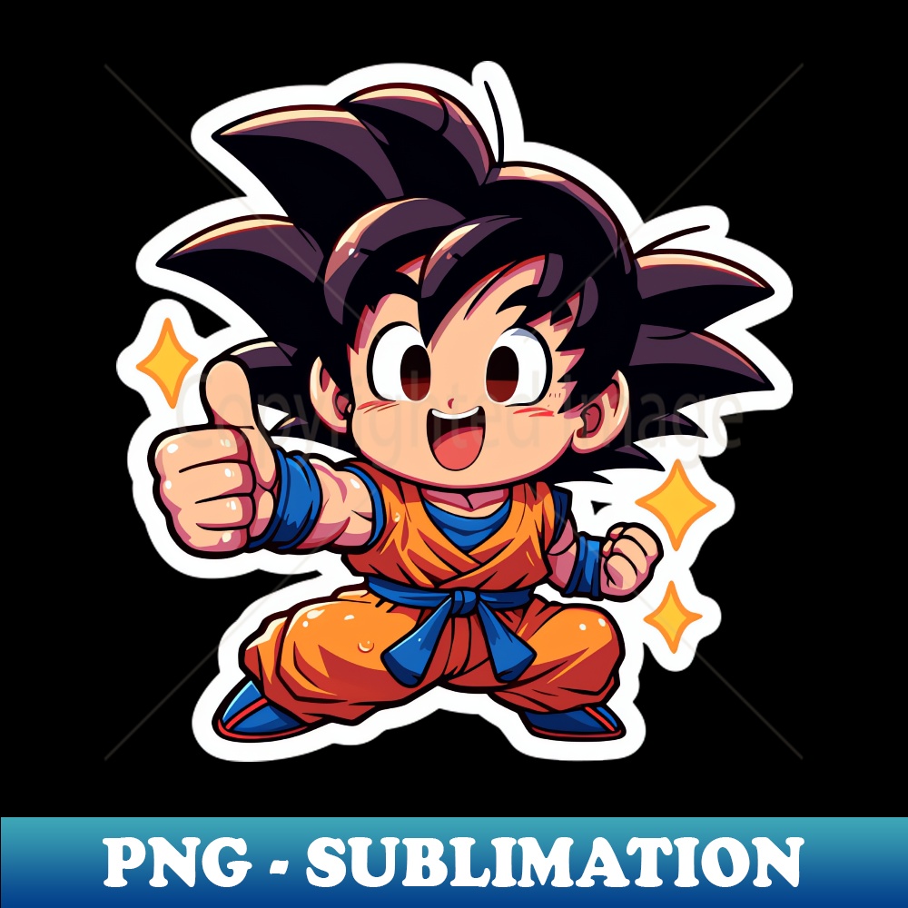 Chibi Goku - Big Smile and Thumbs Up Sticker - Artistic Subl | Inspire ...