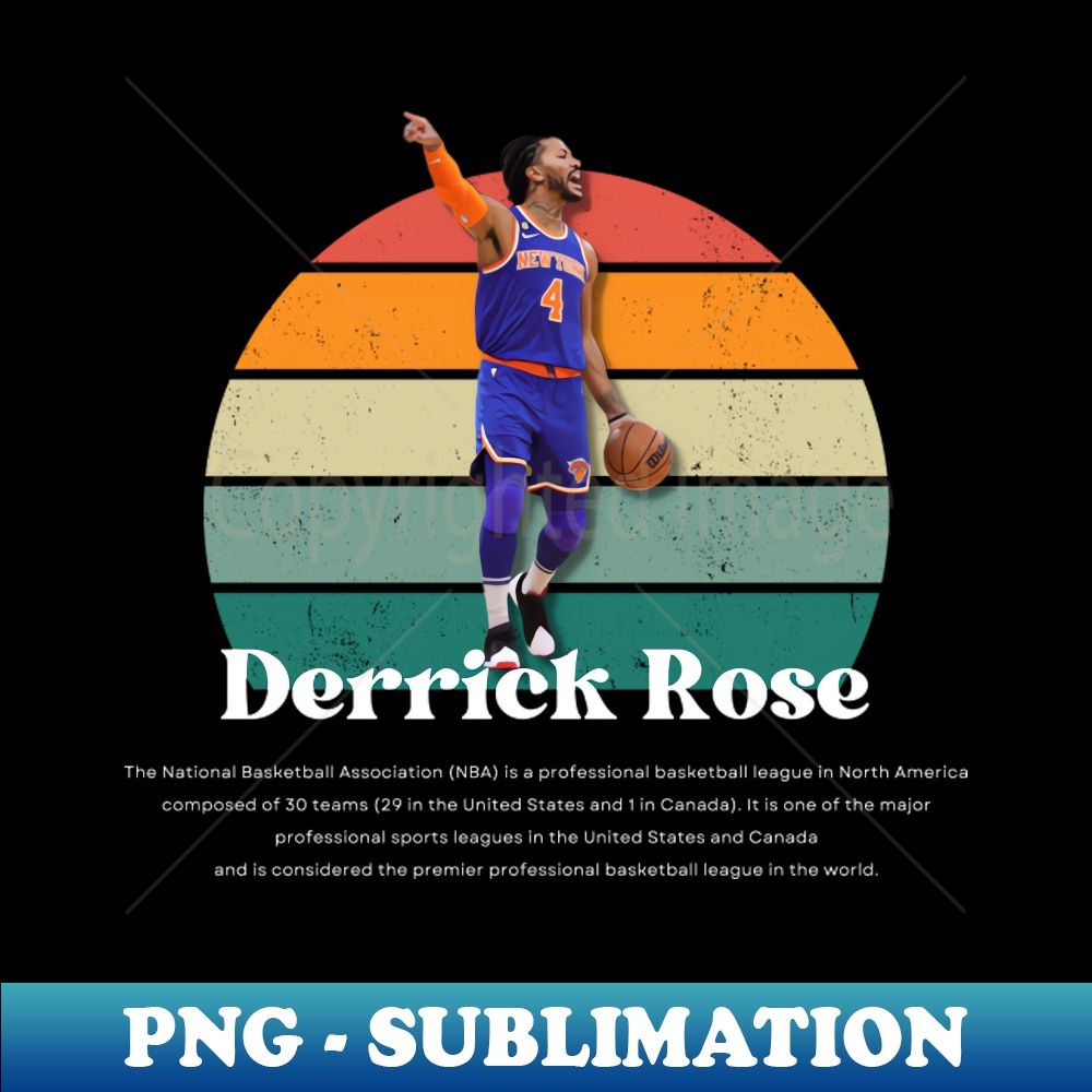 Derrick Rose Vintage V1 - Instant PNG Sublimation Download - | Inspire ...