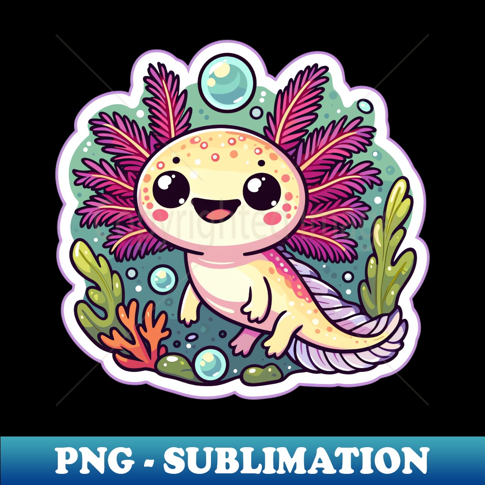 Cute Axolotl Kawaii - PNG Transparent Sublimation File - Stu | Inspire ...
