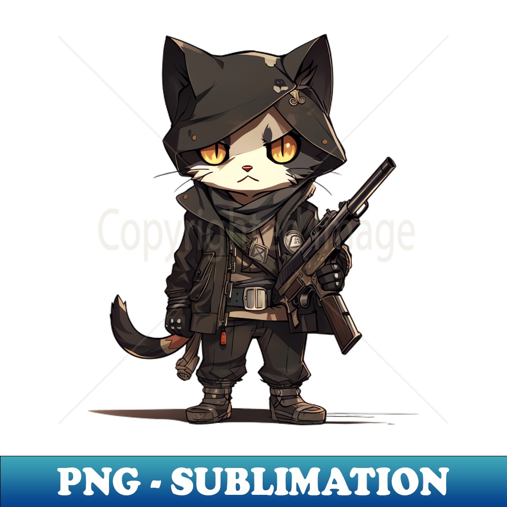 Cat Rambo And Gun - Retro PNG Sublimation Digital Download - | Inspire ...