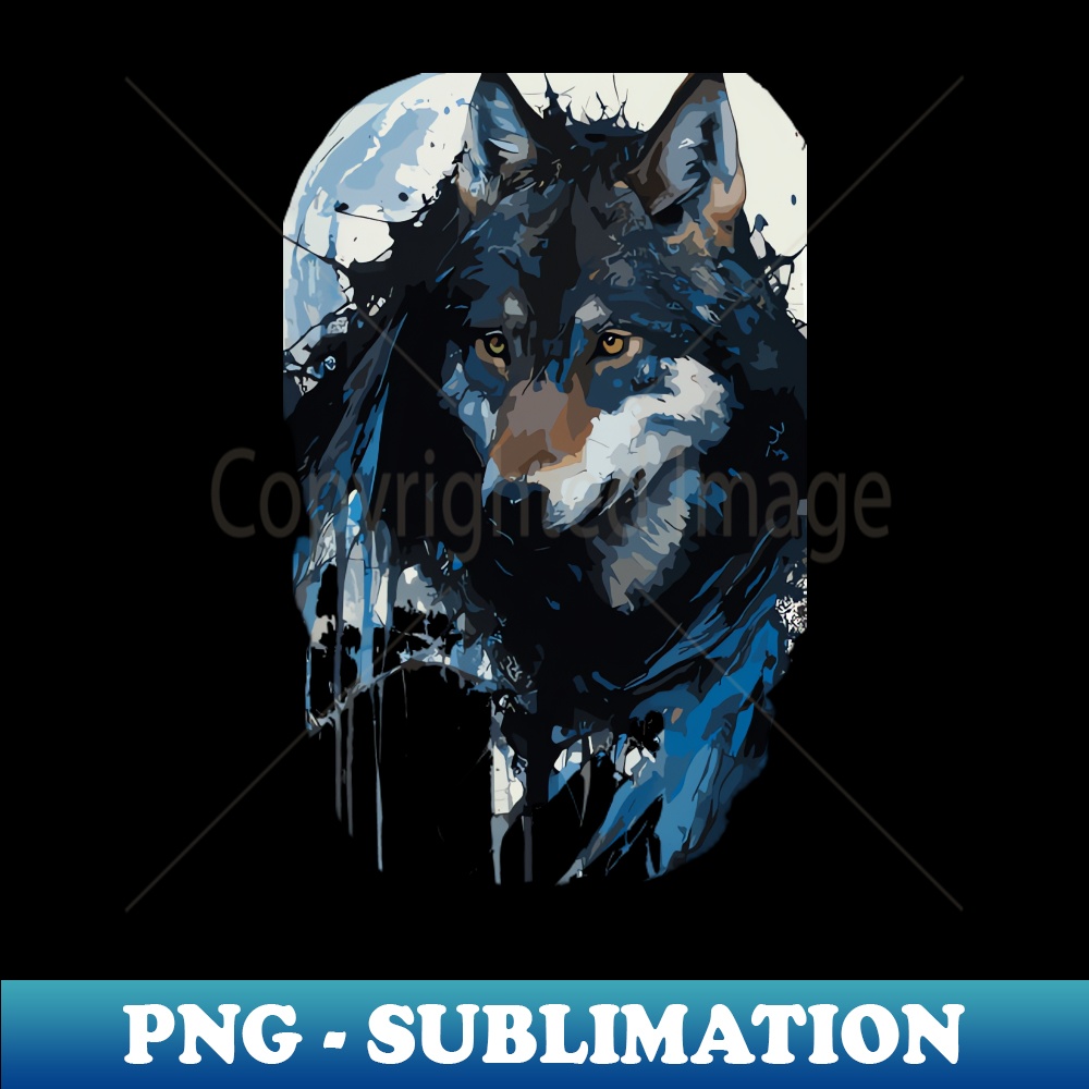 Wolf Howling at the Full Moon in Ink Painting Style - Trendy | Inspire ...