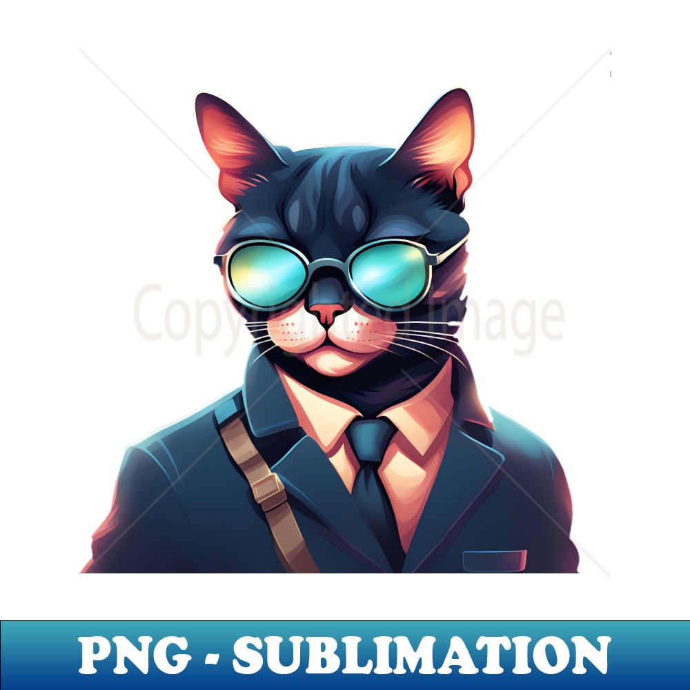 Secret agent cat - Sublimation-Ready PNG File - Add a Festiv | Inspire ...