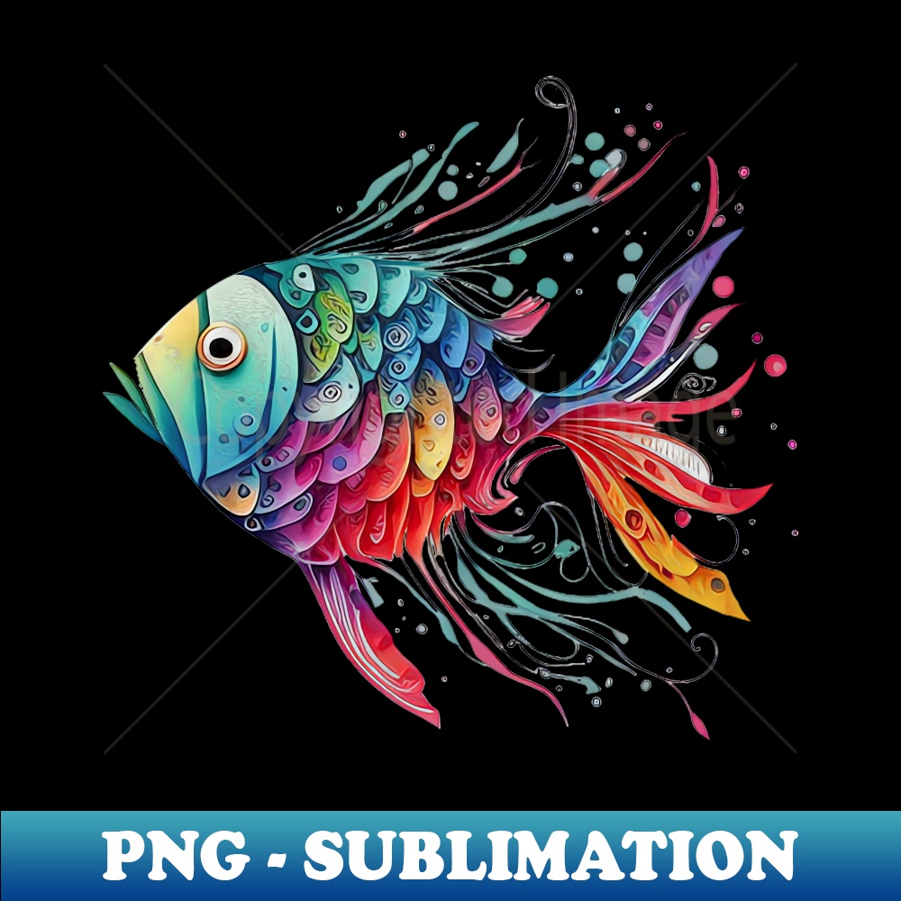 Full Colour Fish Doodle - Unique Sublimation PNG Download - | Inspire ...