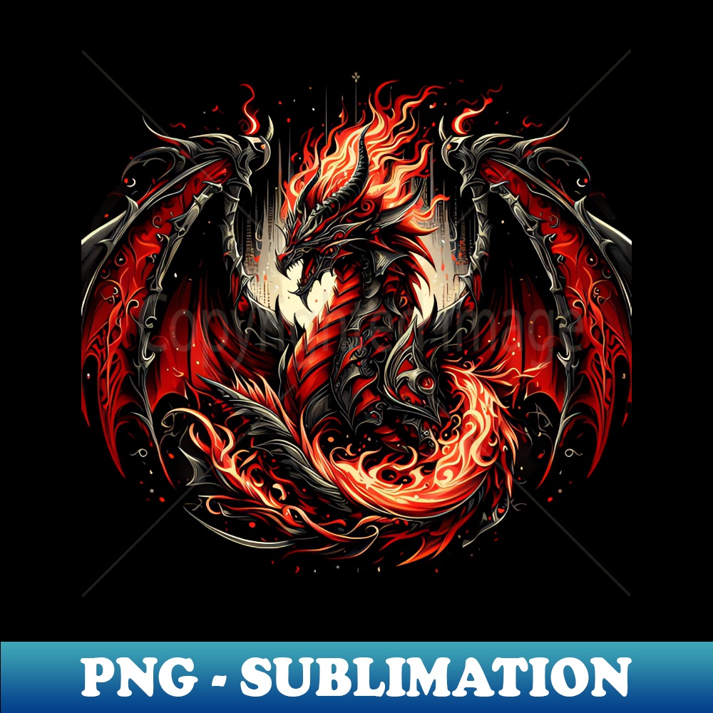 Flaming dragon heavy metal ghotic - PNG Transparent Sublimat - Inspire ...
