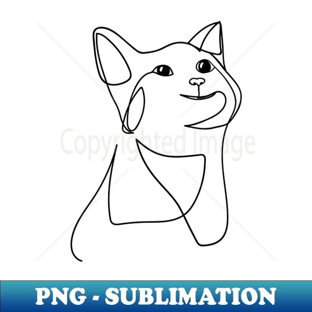 Pop Cat Meme Continuous Line - Digital Sublimation Download | Inspire ...
