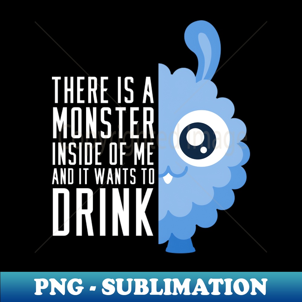 Fluffy Drinking Monster - Sublimation-Ready PNG File - Unlea | Inspire ...