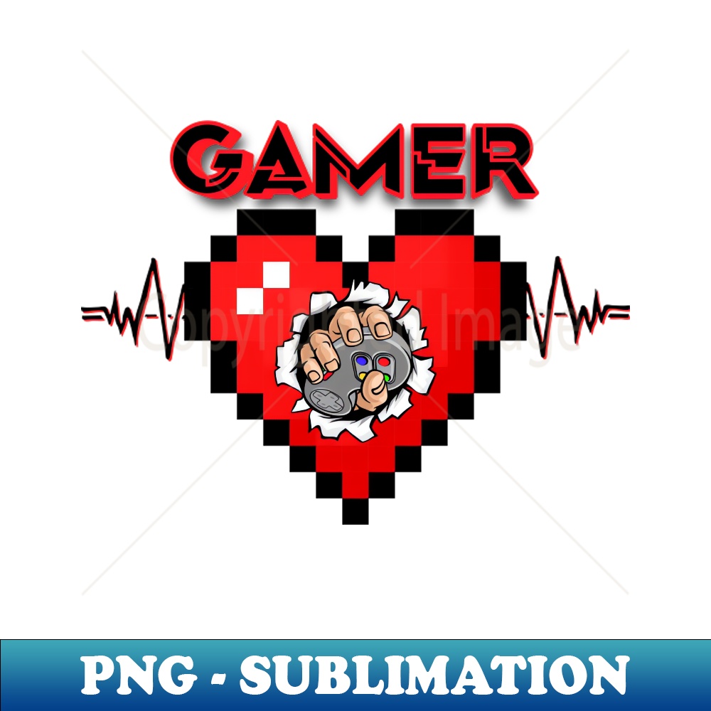 Heartbeat Gamer Pixel Heart - Vintage Sublimation PNG Downlo | Inspire ...