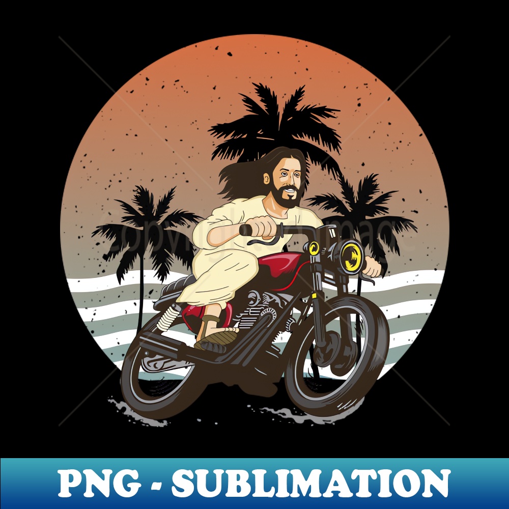 Jesus Biker Jesus Motobike - Exclusive PNG Sublimation Downl | Inspire ...