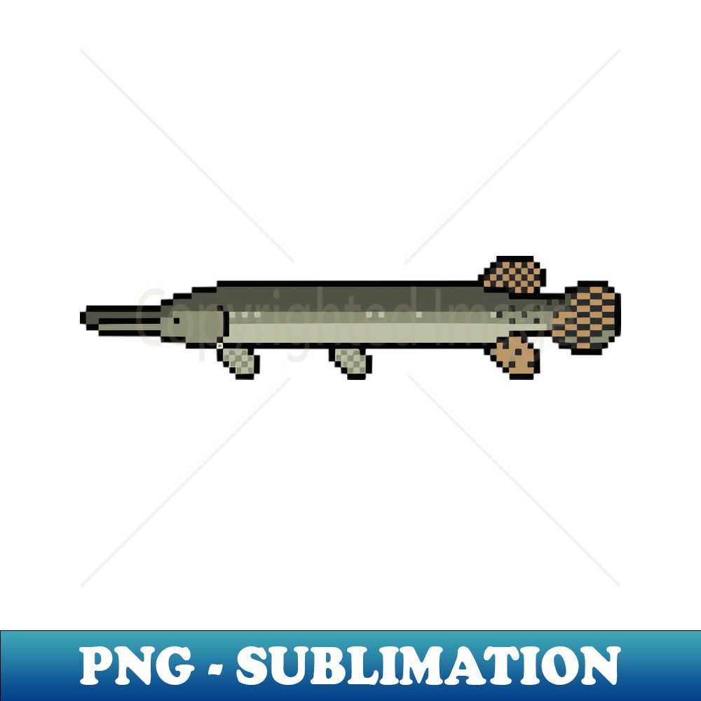 Alligator gar animal pixel - Creative Sublimation PNG Downlo - Inspire ...